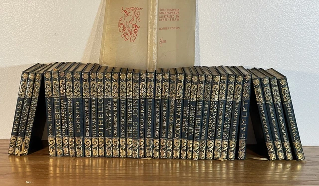 CHISWICK SHAKESPEARE LEATHER Edition Byam Shaw 35 Volume Book Set 1899 ...