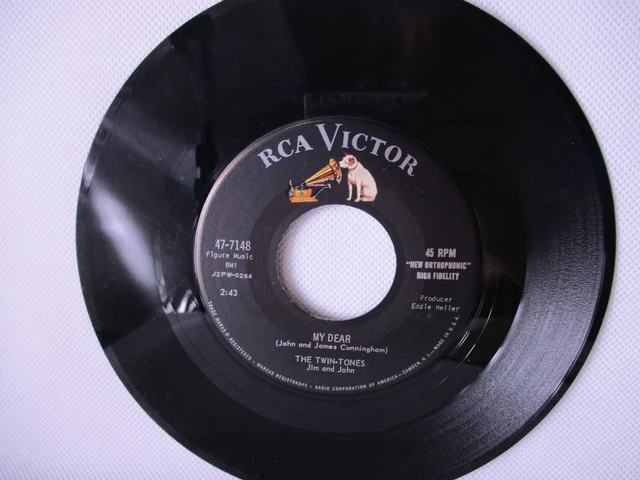 TWIN-TONES (JIM AND John Cunningham) My Dear 1958 7" 45 RCA Victor 47 ...