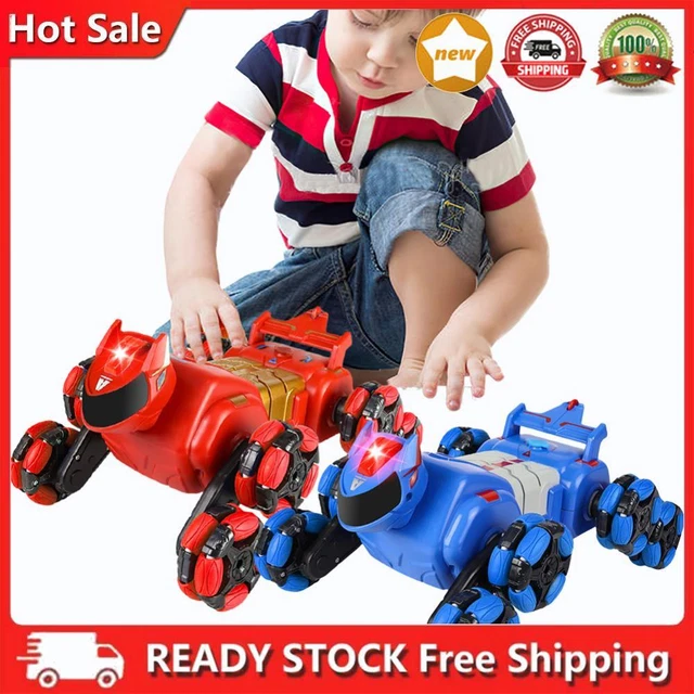 2.4GHZ 4WD EIGHT Wheeled RC Dog RC Stunt Car RC Robot Toy Dog for Kids ...