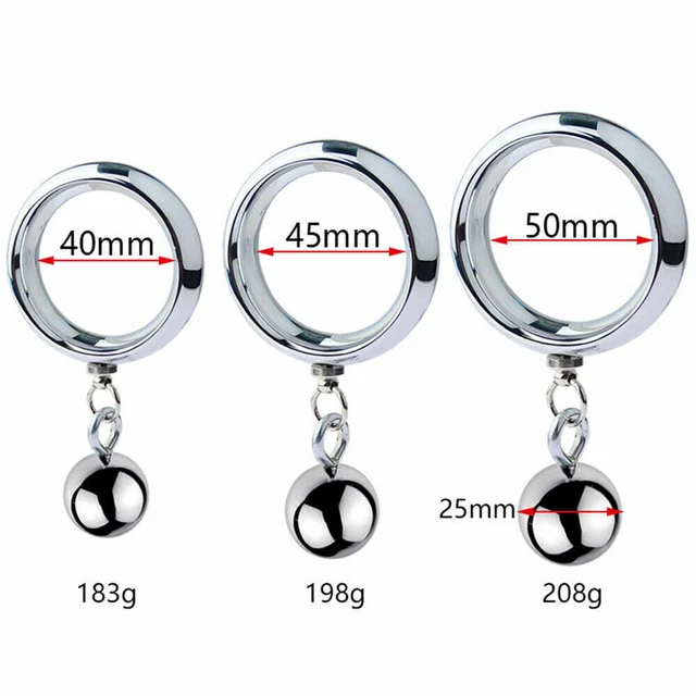 STAINLESS STEEL SCROTUM Pendant Ball Stretcher Delay Metal Rings ...