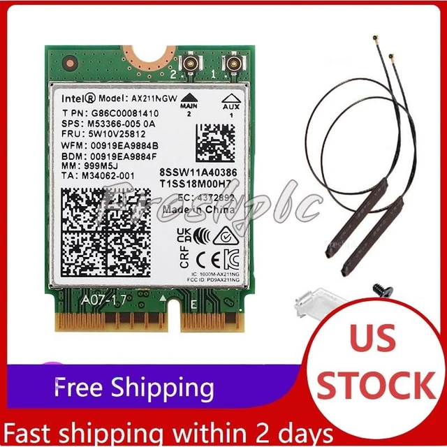 INTEL WI-FI 6E AX211NGW M.2 2230 CNVio2 Key E 802.11ax WiFi Card WiFi ...