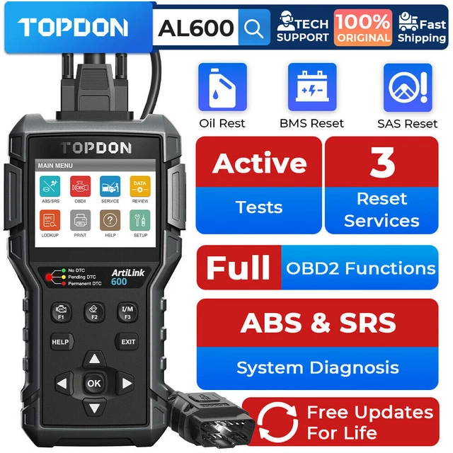 TOPDON AL600 APPAREIL de diagnostic OBD2 professionnel Scanner Tool ...