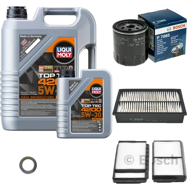 BOSCH INSPECTION SET 6 L Huile Liqui Moly Top Tec 4200 5W-30 pour Mazda 5 2.0 EUR 159,03 ...