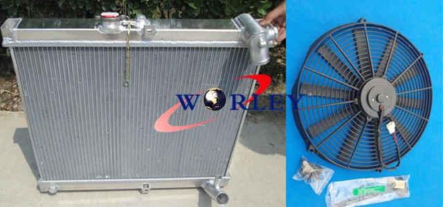 ALUMINUM RADIATOR +16& fan for mazda RX7 FC3S RX-7 FC-3S S4 MT 1986 ...
