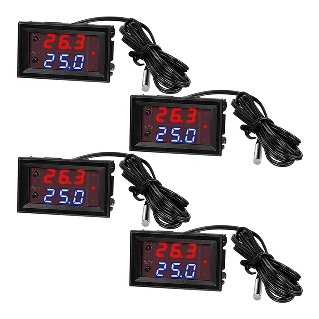 4 Pcs 12v Electronic Temperature Controller Programmable Thermostat 3480