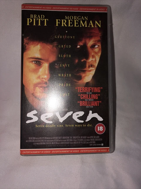 SEVEN , VHS video Brad Pitt Morgan Freeman ( 18 ) £7.99 - PicClick UK