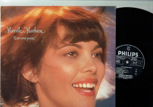33 RPM MIREILLE Mathieu Vinyl LP 12 " And One Size Seras Poet -L' Slave ...