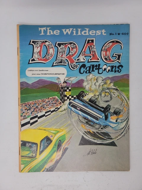 THE WILDEST DRAG Cartoons Magazine No 1 Vintage 1968 Comics Racing Cars ...