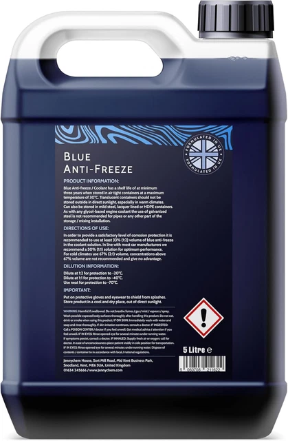 BLUE ANTIFREEZE COOLANT Concentrate (5 L) - Engine Coolant for Car W ...