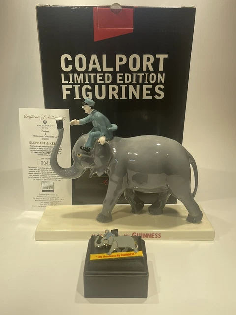 GUINNESS COALPORT ELEPHANT and Keeper Limited Edition Boxed ...