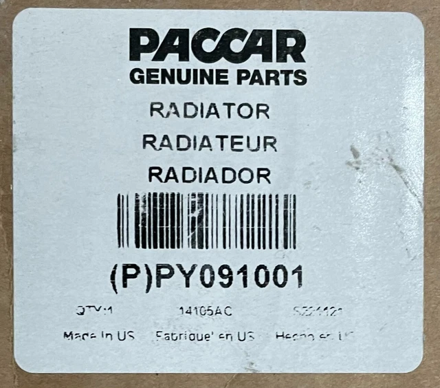 PY091001 GENUINE PACCAR Radiator-Core And Tank Oem - New $2,537.33 ...