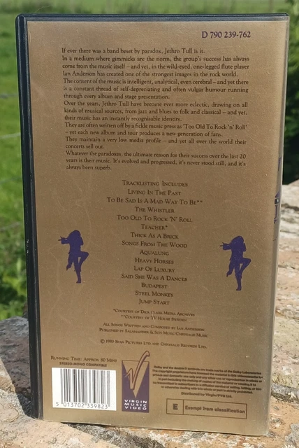 20 YEARS OF Jethro Tull VHS Music video 1988 14 Songs video of it ...