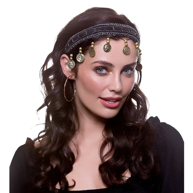 WICKED GYPSY FORTUNE Teller Coin Headband Adults Ladies Fancy Dress £7. ...