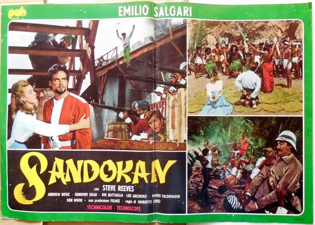 FOTOBUSTA LOBBYCARD SANDOKAN umberto lenzi Steve Reeves Geneviève Grad ...