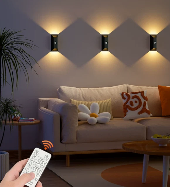 MOTION WALL LIGHT Sensor Up Down Magnetic Wall Lamp USB Rechargeable ...