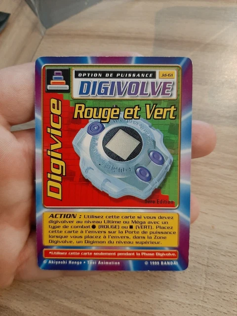 CARTE DIGIMON DIGIVICE Rouge Et Vert Digivolve Jd-61 ED1 1st Edition FR ...