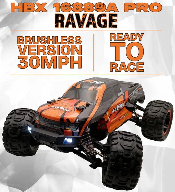 HBX 16889A PRO RAVAGE 4WD Brushless RC Truck RTR Remote Control Car ...