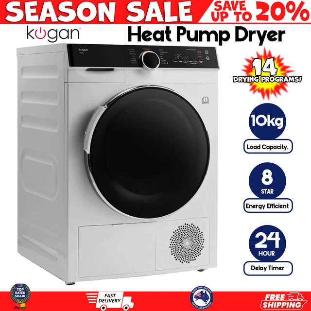 KOGAN 10KG HEAT Pump Dryer Anti-Crease Electric Clothes Dryer Front ...