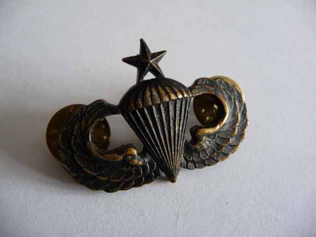 ORIGINAL MILITARY INSIGNIA Paratrooper Patent Master Grey Metal Us Tbe ...