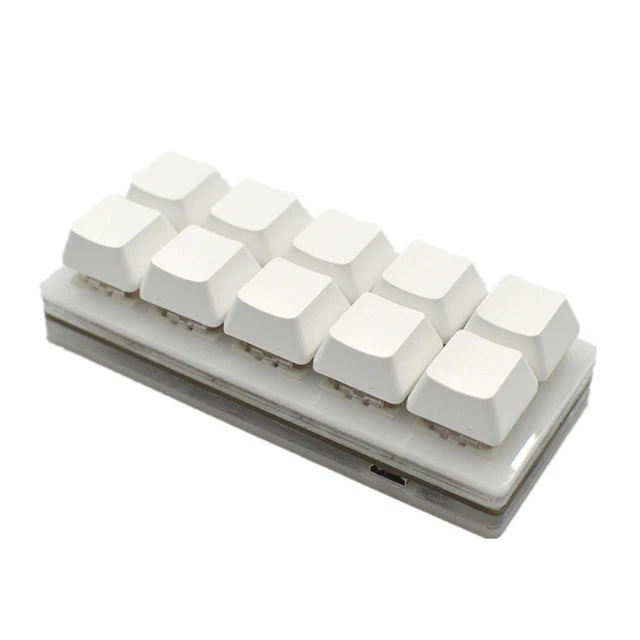 10 KEYS PROGRAMMABLE Keyboard W/ Cable Macro keypad For Windows Linux ...
