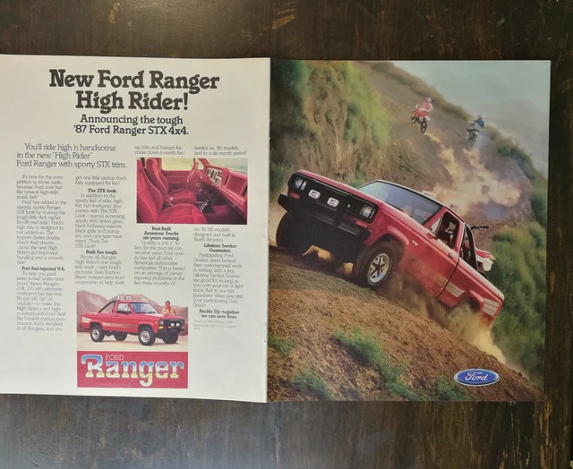 1987 FORD RANGER STX 4x4 Pickup Truck photo "Tough High Rider" vintage ...