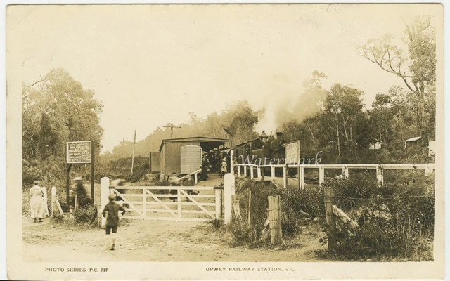 PUFFING BILLY TRAIN at Upwey, Victoria C. 1918. Original real photo ...