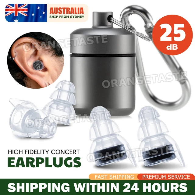 25DB HIGH FIDELITY Concert Earplugs Reusable Musicians Ear Plugs Music ...