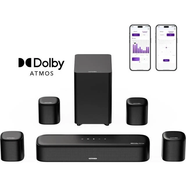 ULTIMEA AURA A60 Dolby Atmos Soundbar, 7.1 Surround, 2 Front, 2 Rear ...