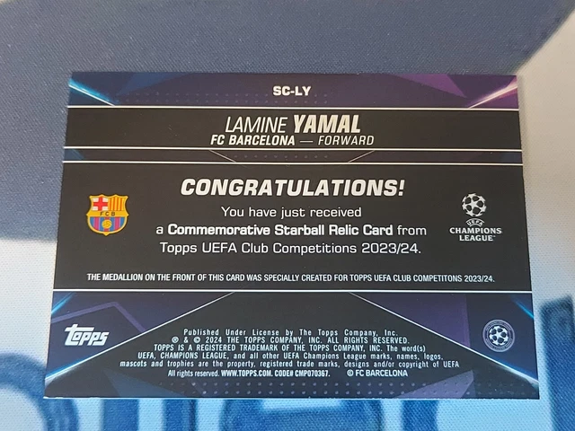 TOPPS UCC FLAGSHIP 23-24 Lamal Starball Relic Card Rookie Lamine £56.75 ...