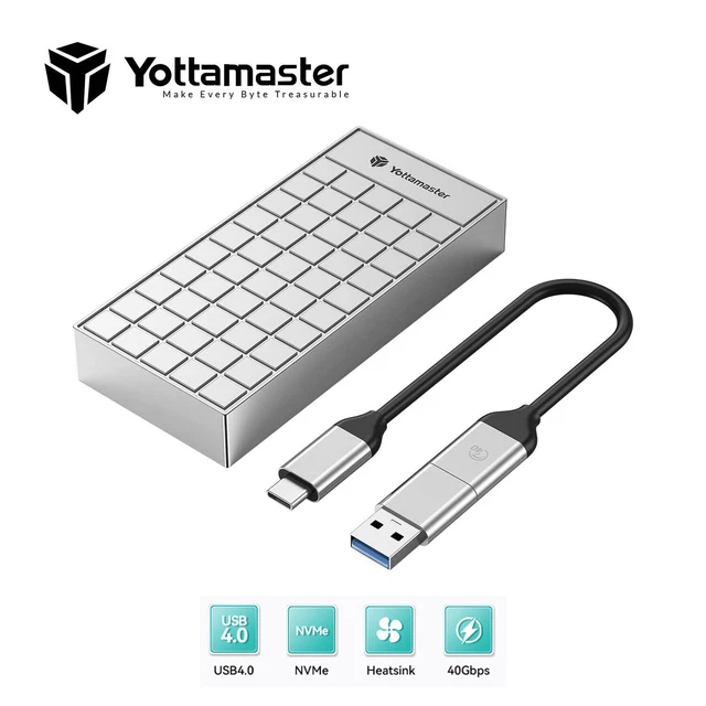 YOTTAMASTER 40 GBPS NVME M.2 SSD Enclosure USB 4 USB 3.1 Gen 2 Type-C ...