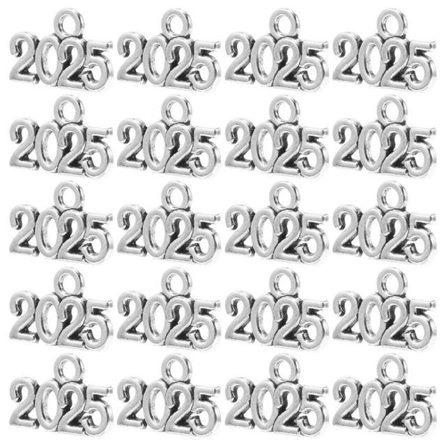 100PCS 2025 GRADUATION Year Charm 2025 Year Number Charm Alloy Number ...