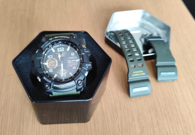 CASIO G-SHOCK GWG-100-1A3ER Mudmaster used with extra strap + metal box ...