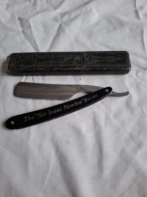ANTIQUE/VINTAGE THE &SIR Isaac Newton" Cut Throat Razor- Max Reul ...