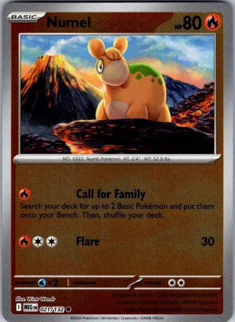 POKEMON | ME01: Mega Evolution | Numel | 021/132 | Reverse Holo | NM £2 ...