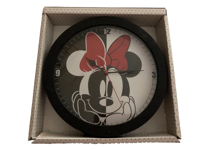 NEW DISNEY MINNIE MOUSE Wall Clock Black Plastic Frame £19.21 - PicClick UK