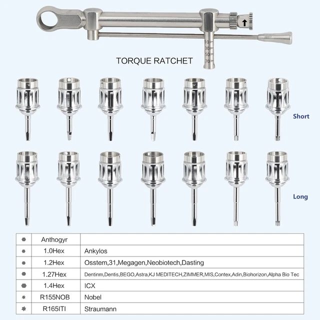 DENTAL UNIVERSAL IMPLANT Kit Prosthetic Restoration Hand Driver Tool ...