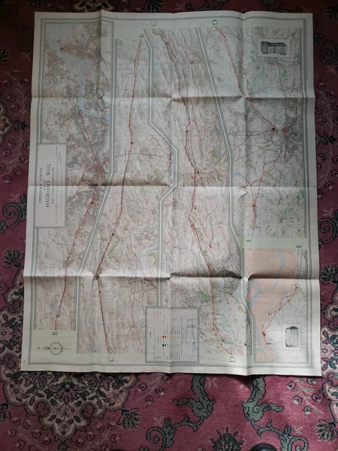 OS ORDNANCE SURVEY Historical Wall Map - Hadrian's Wall - 1964 edition ...