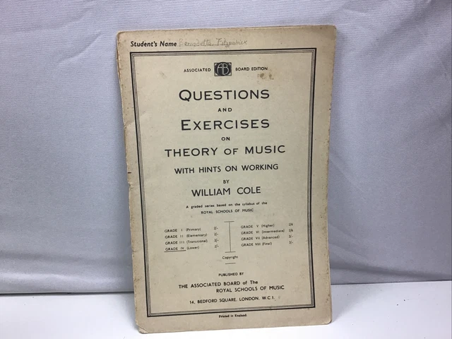 QUESTIONS AND EXERCISES on Theory of Music Grade IV (Lower) By William ...