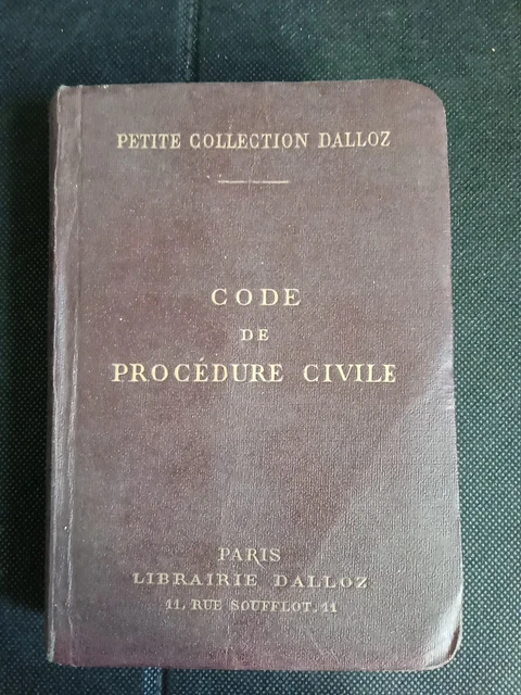 CODE CIVIL DE Procédure Civile Petite Collection DALLOZ 1933 Ancien ...