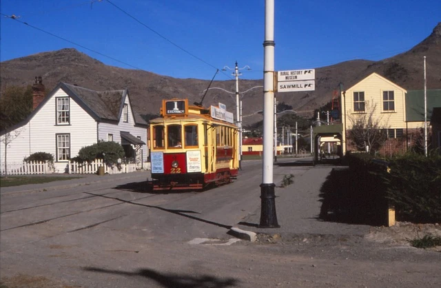 ALTES DIA TW 22 Straßenbahn Ferrymead Museum Neuseeland 22.4.1989 Tram ...