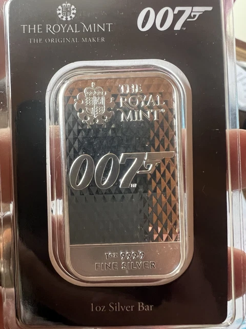 JAMES BOND 007 Diamonds Are Forever 1oz Silver Bullion Bar - Royal Mint ...