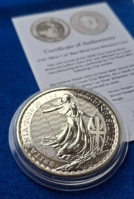RARE 1OZ ERROR Royal Mint 2026 Base Metal 'Silver' Britannia ...