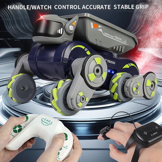 REMOTE CONTROL SPRAY Car 2.4GHz 360° Rotating Sensor Electric Robot Toy ...