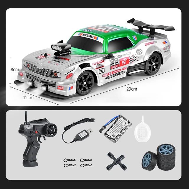 RC CAR 1/16 Remote Control Drift Car Spray Car2.4GHz 4WD LED Lights ...