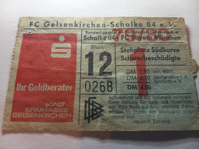 EINTRITTSKARTE FUSSBALL Bundesliga 1979/80 FC Schalke 04 - FC Bayern München EUR 4,99 - PicClick DE