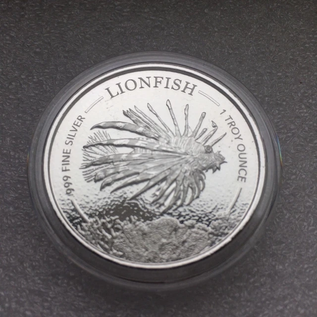 BARBADOS 2019 - Silbermünze LIONFISH, 1 Troy Ounce 999 Fine Silver, One ...