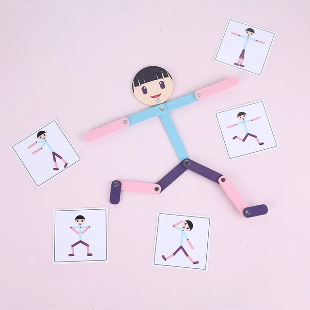 WOODEN STICK MAN Jigsaw Puzzle Toys Kids Jigsaw Puzzle Training ...