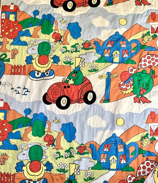 VINTAGE 1980S MR Men Little Miss Roger Hargreaves Fabric Quilt ...