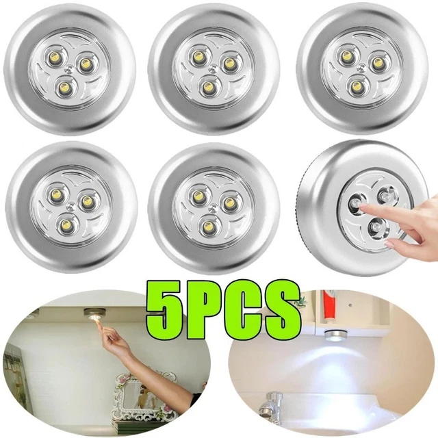 5-1PC 3 LED Night Light Touch Control Under Cabinet Light Wireless Wall ...