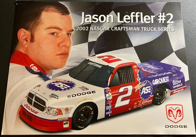 2002 JASON LEFFLER #2 ASE CarQuest Dodge Ram - NASCAR Truck Hero Card ...